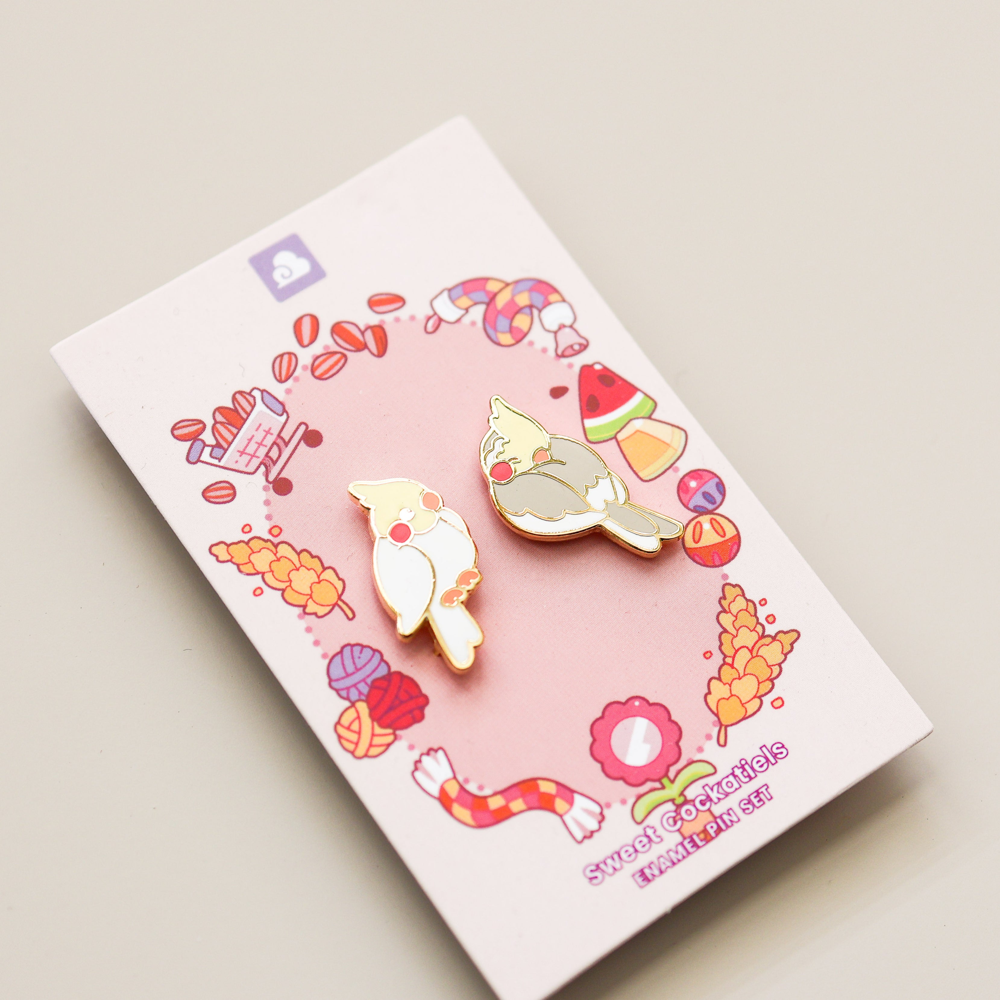 Enamel Pin - Sweet Cockatiels Pin Set – thousandskies