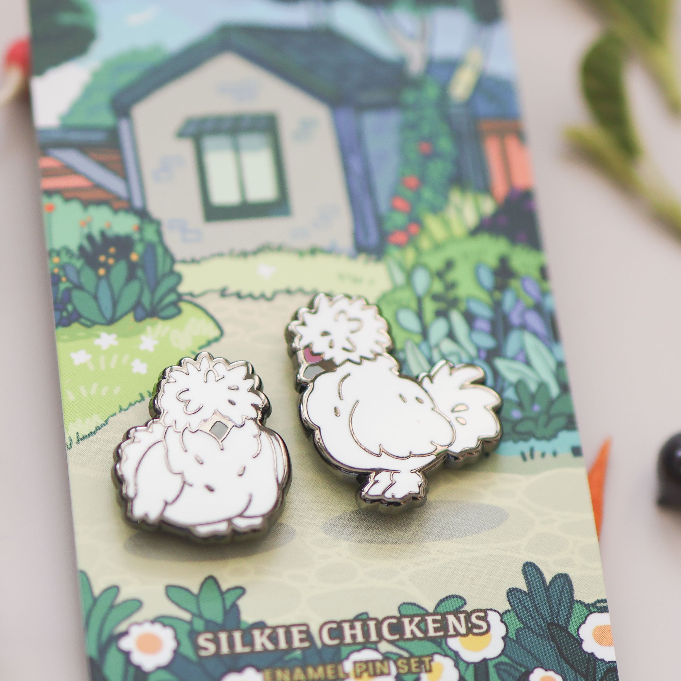 Enamel Pin - Silkie Chickens Pin Set – thousandskies