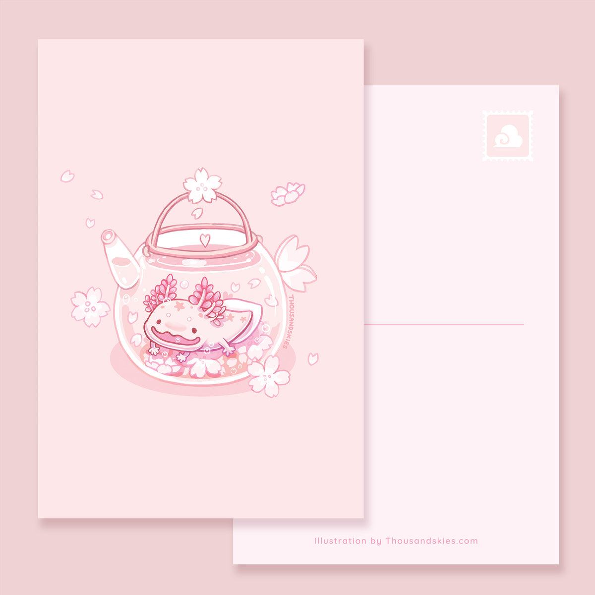 Postcard Axolotl Tea Bath – thousandskies