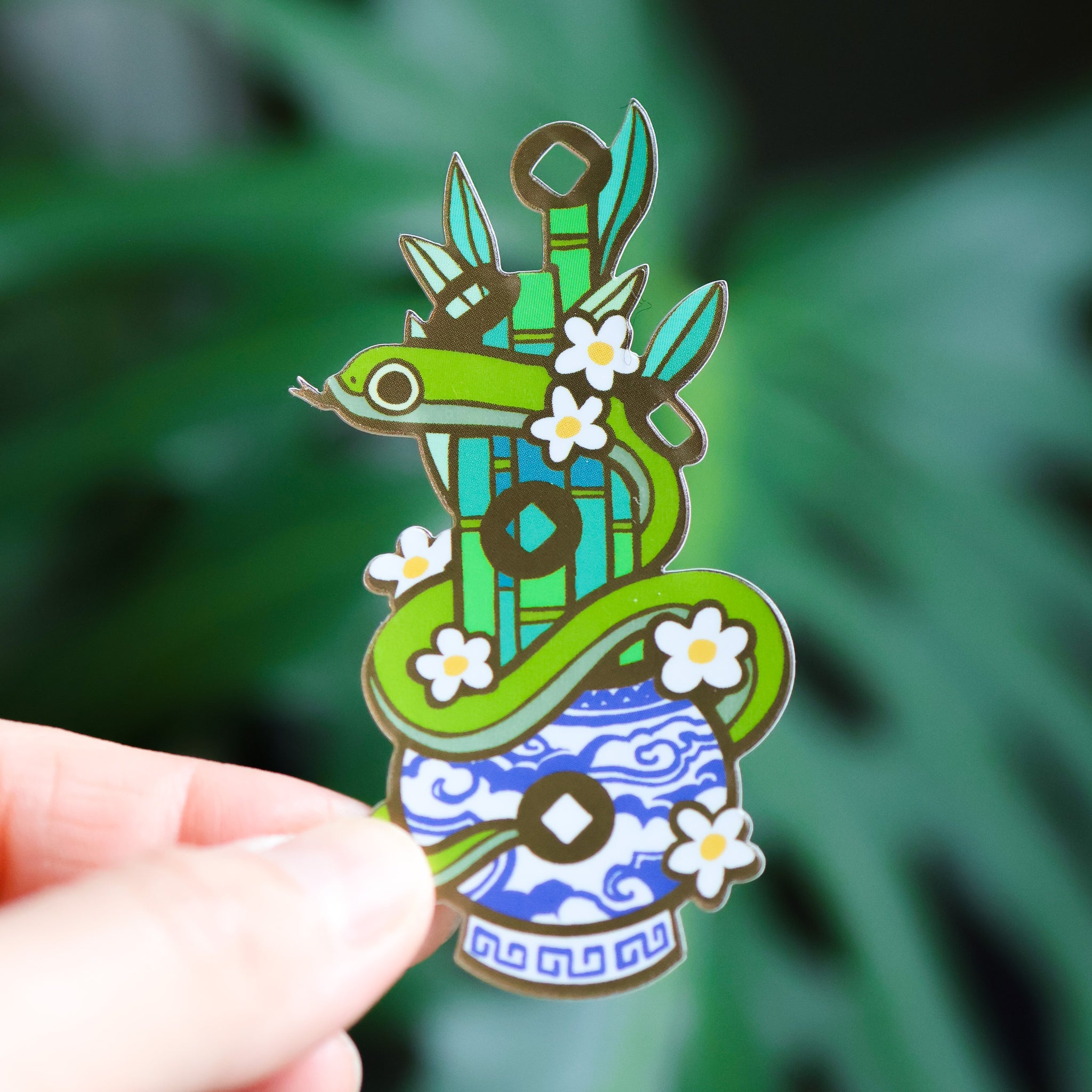 Vinyl Sticker (Holographic) Five Lucky Bamboo – thousandskies