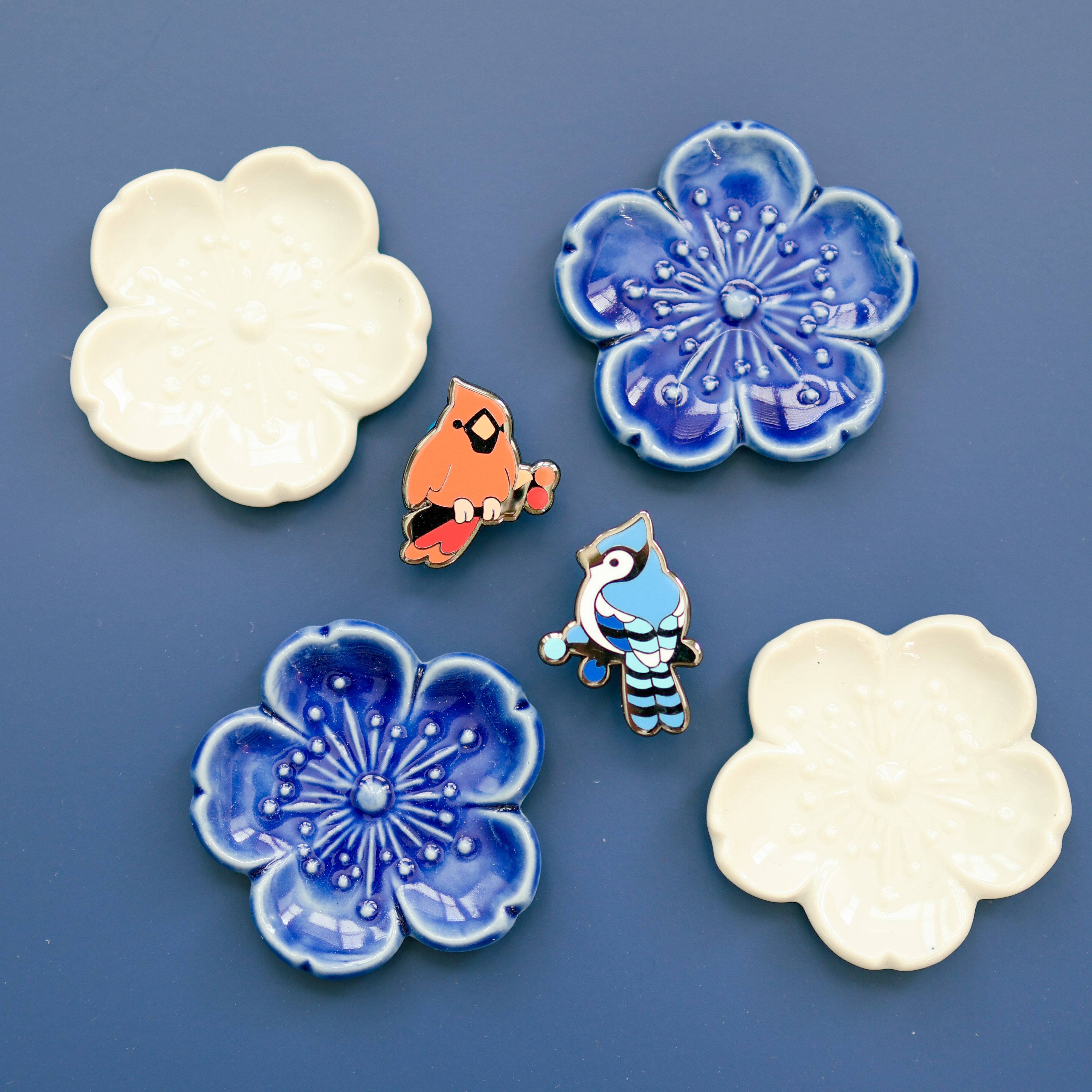 Enamel Pin - Snowy Birds Pin Set – thousandskies