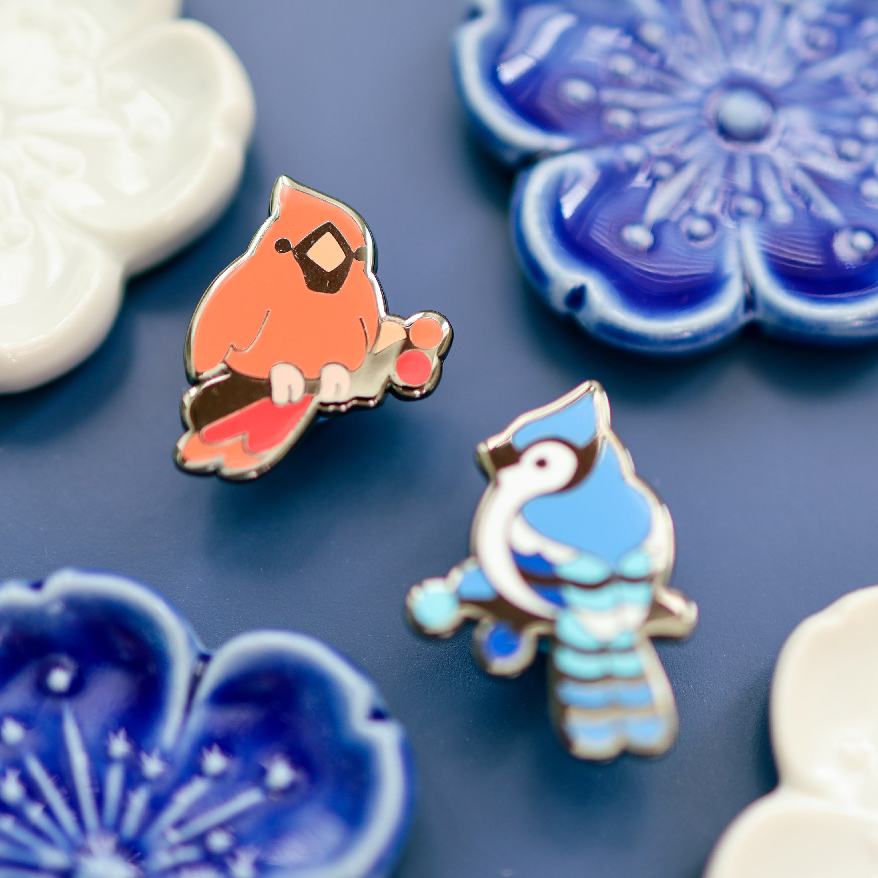 Enamel Pin - Snowy Birds Pin Set – thousandskies