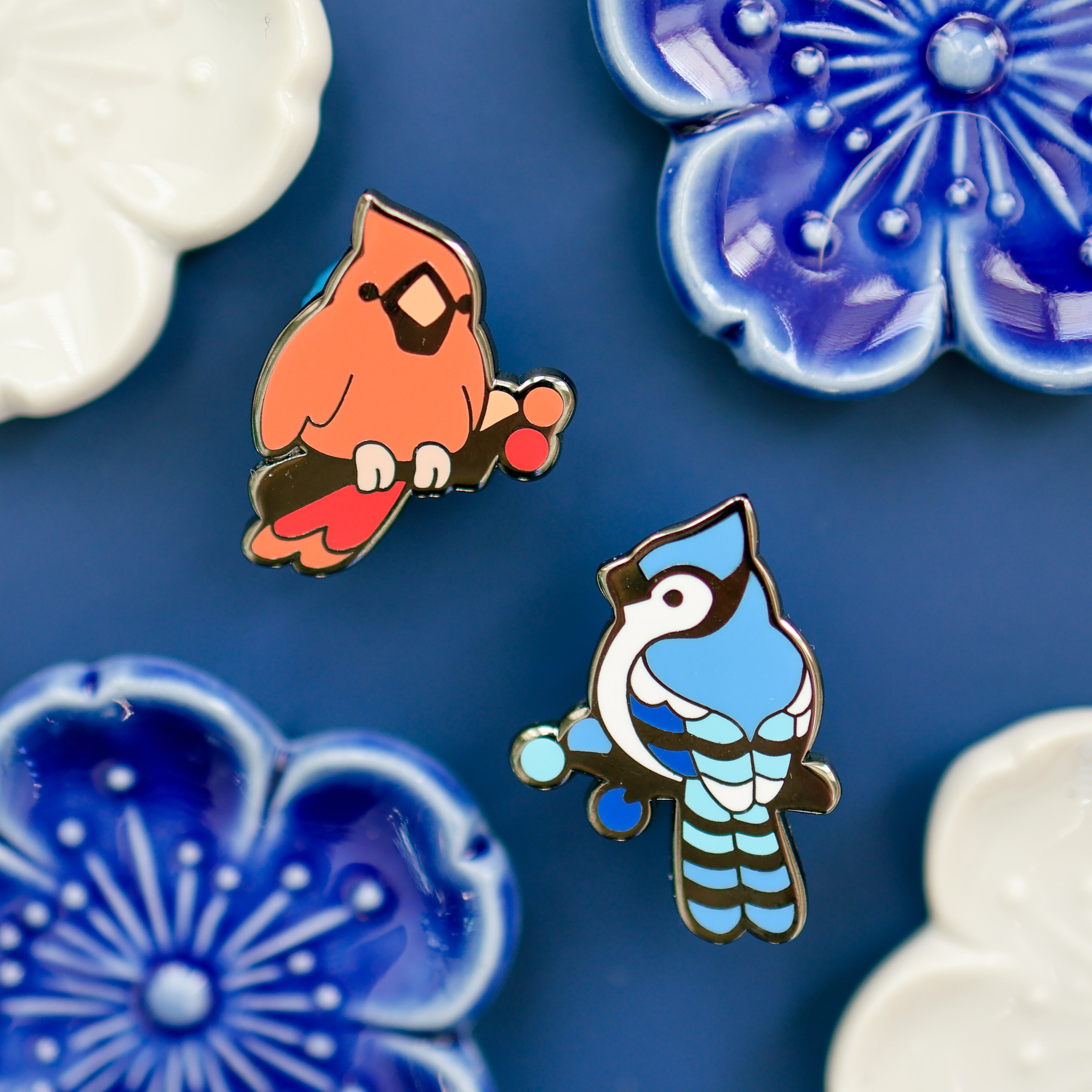 Enamel Pin - Snowy Birds Pin Set – thousandskies