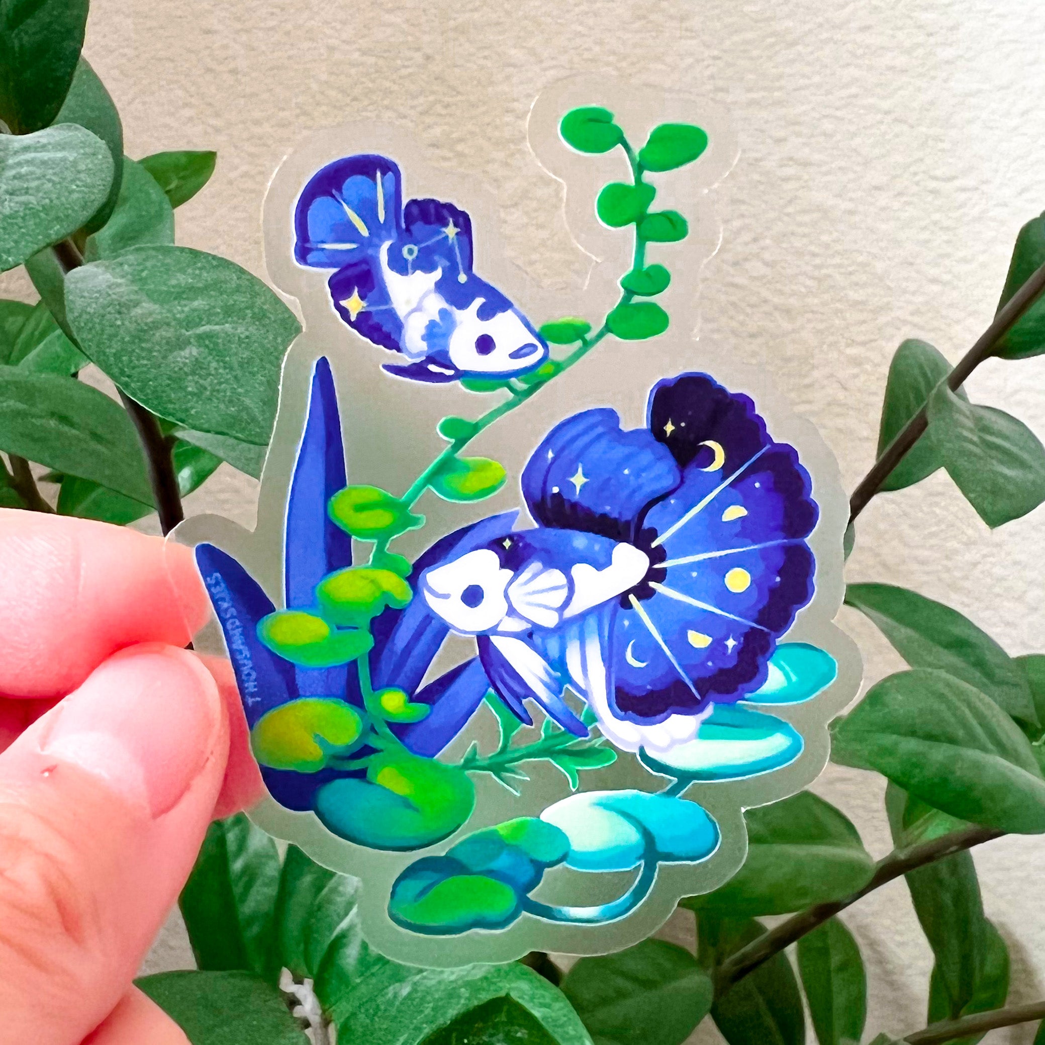 Vinyl Sticker Midnight Half Moon Bettas – thousandskies