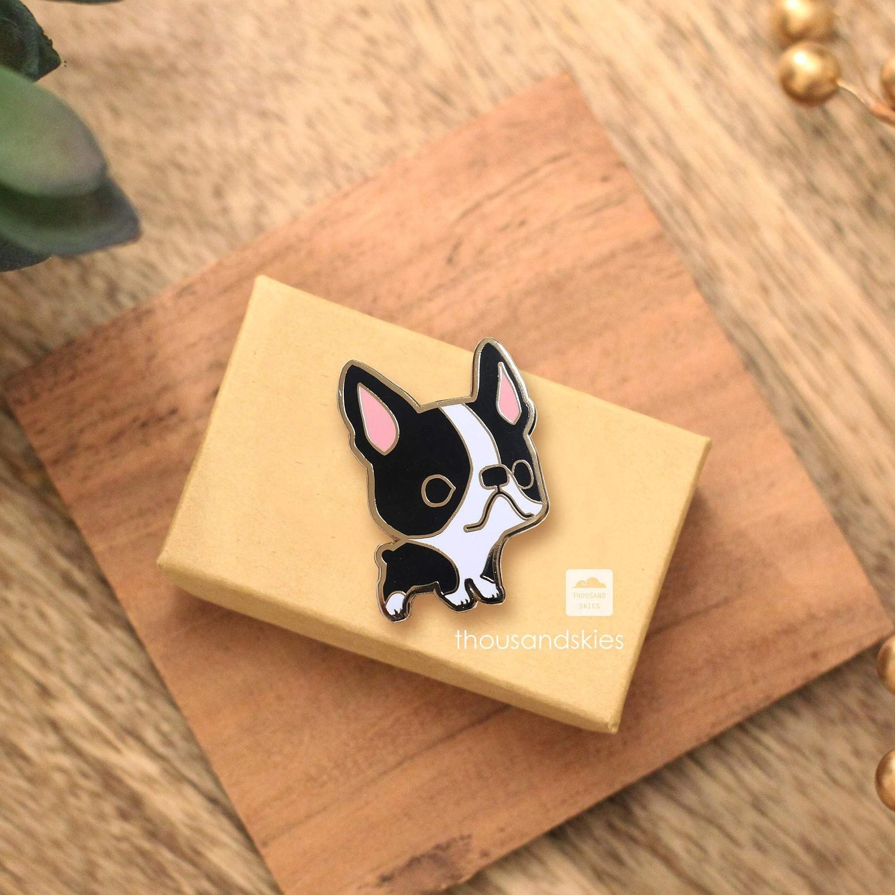 Enamel Pin - Boston Terrier Pin – thousandskies