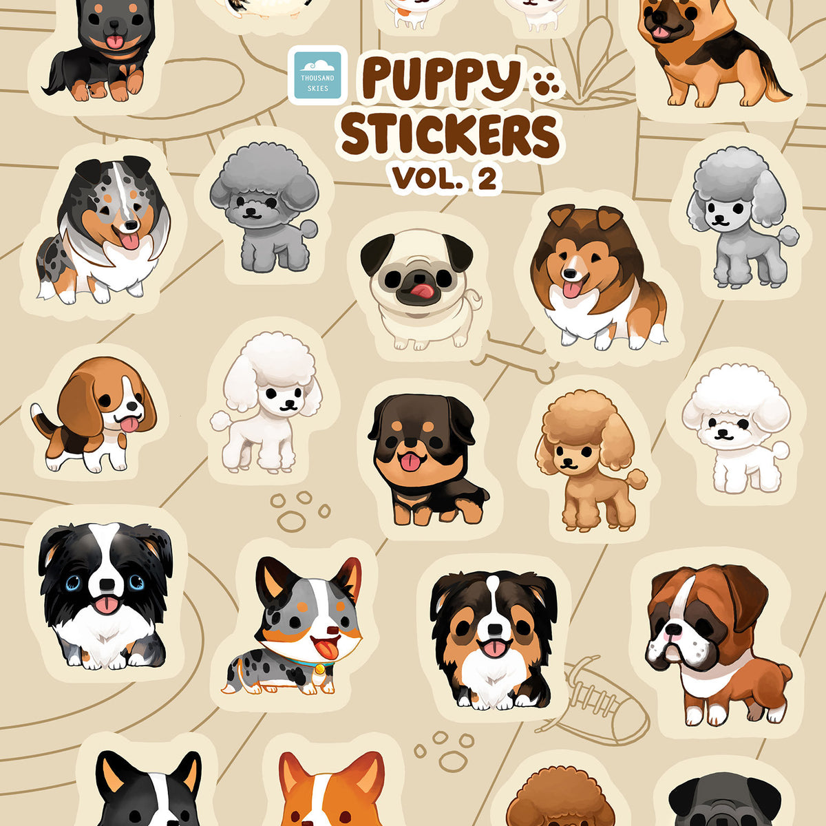 Vinyl Stickers Set - Puppy Stickers VOL. 2 - Waterproof Anti UV ...