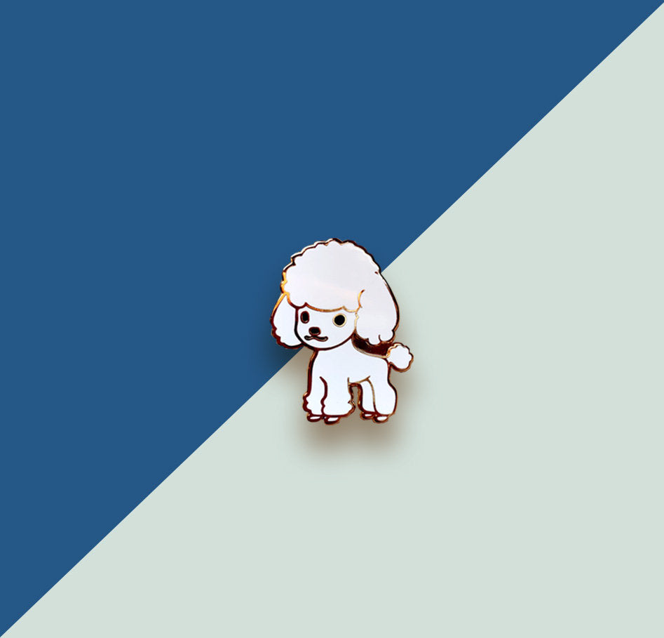 Enamel Pin - Poodle Pin (White) – thousandskies