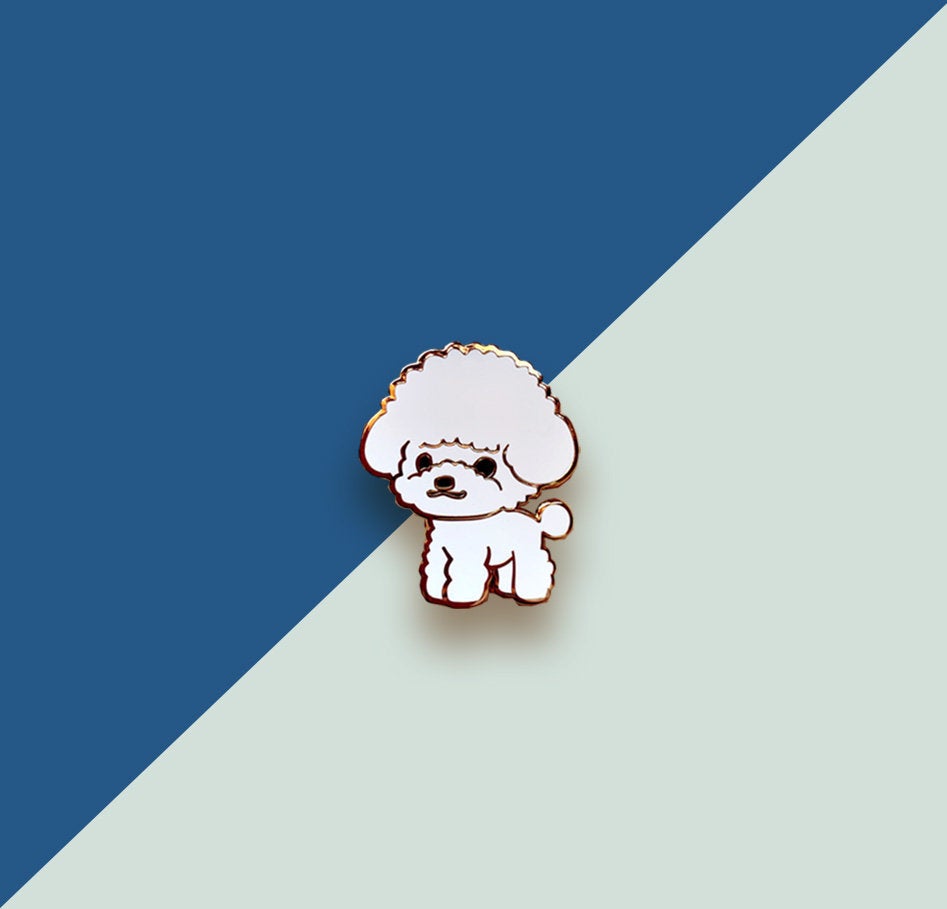 Enamel Pin - Teacup Toy Poodle Pin (White) – thousandskies