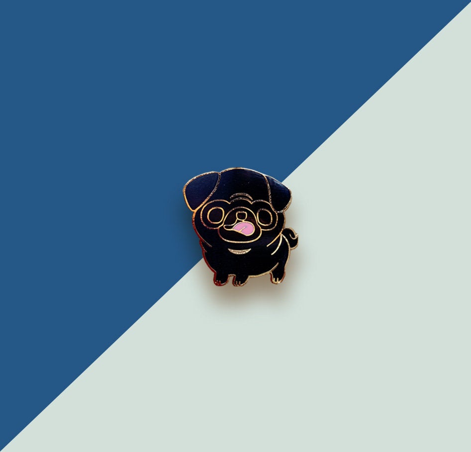 Enamel Pin - Pug Pin (Black) – thousandskies