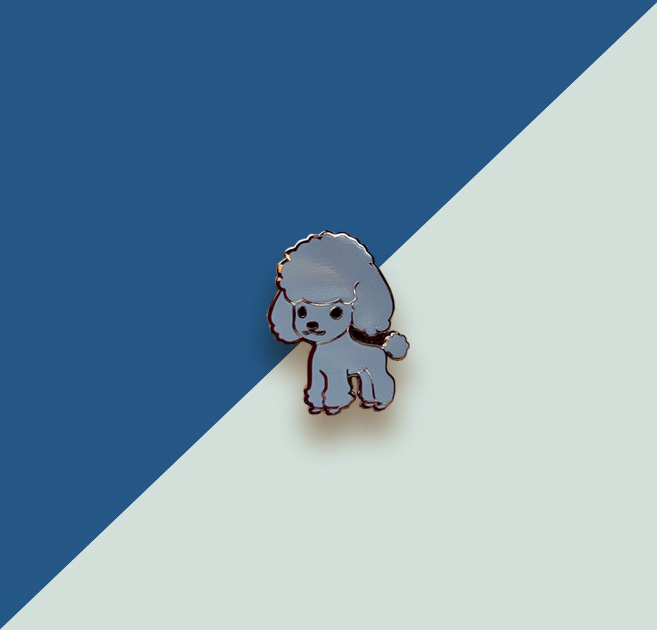 Enamel Pin - Standard Poodle Pin (Silver Gray) – thousandskies
