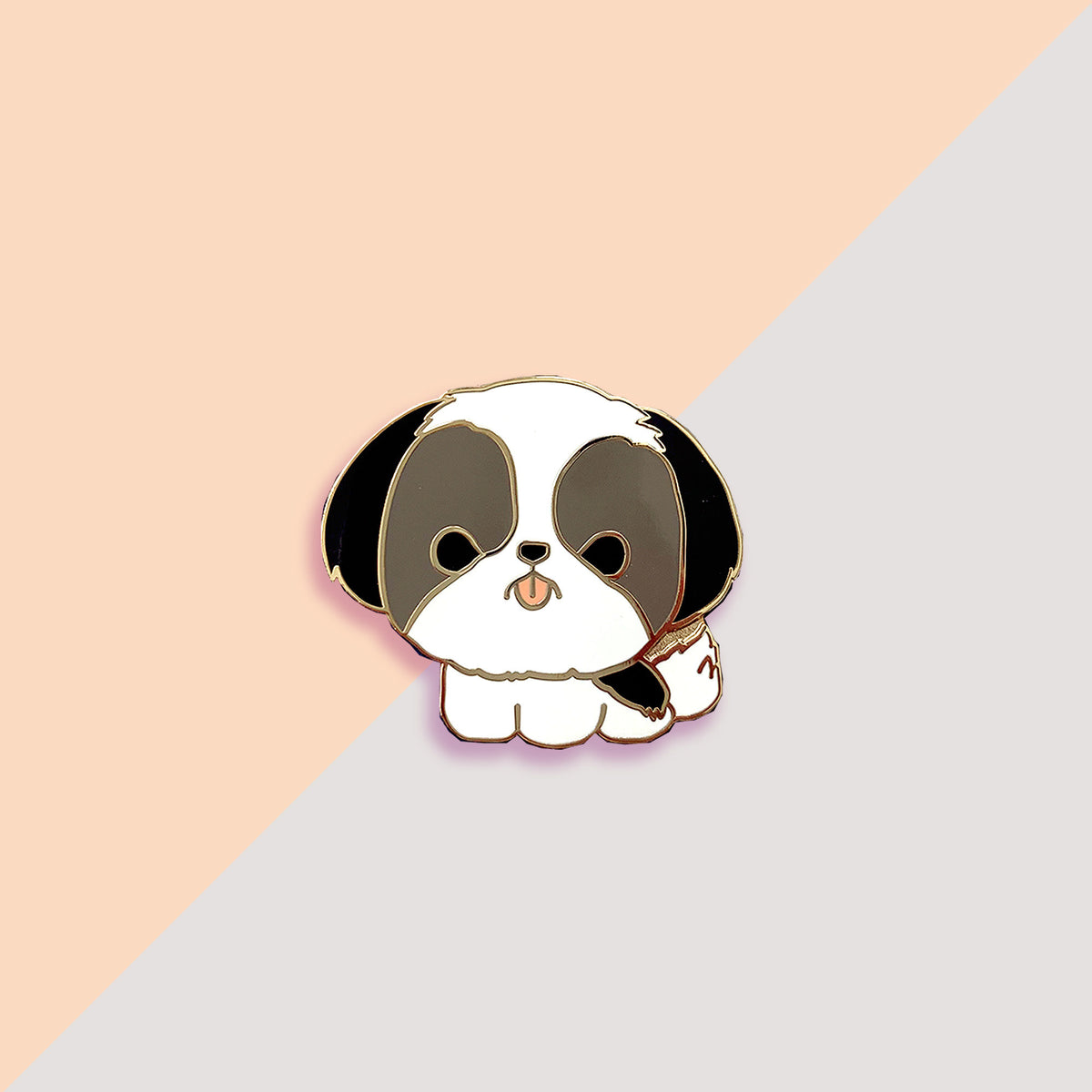 Enamel Pin - Shih Tzu Pin (Black & White) – thousandskies