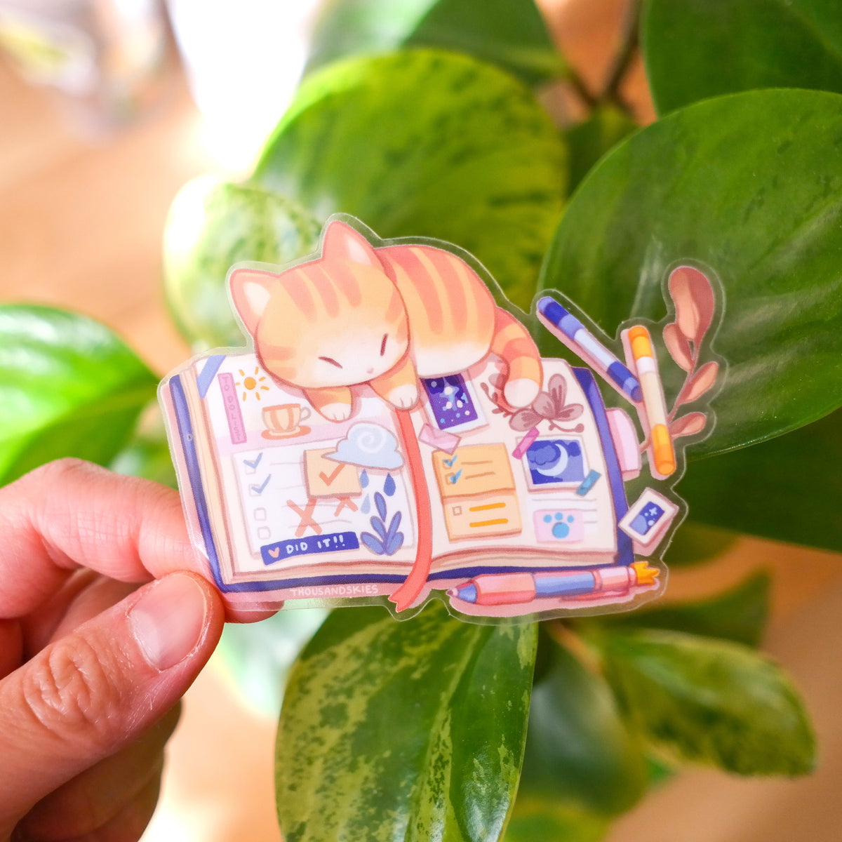 Vinyl Sticker (Transparent) Kitten's Journal – thousandskies