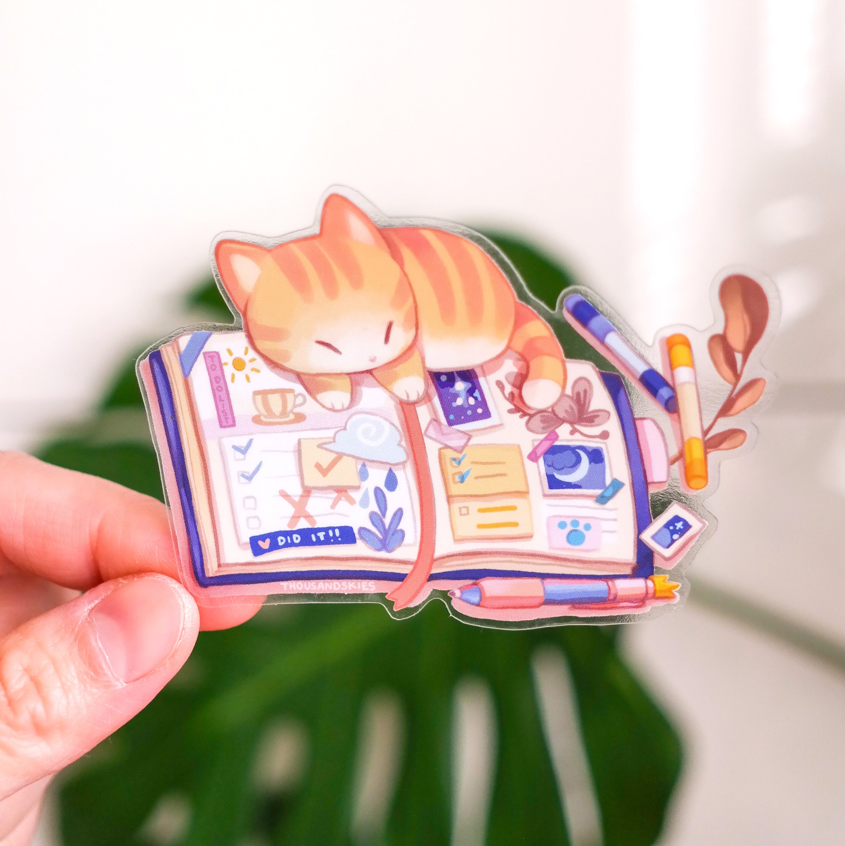 Vinyl Sticker (Transparent) Kitten's Journal – thousandskies